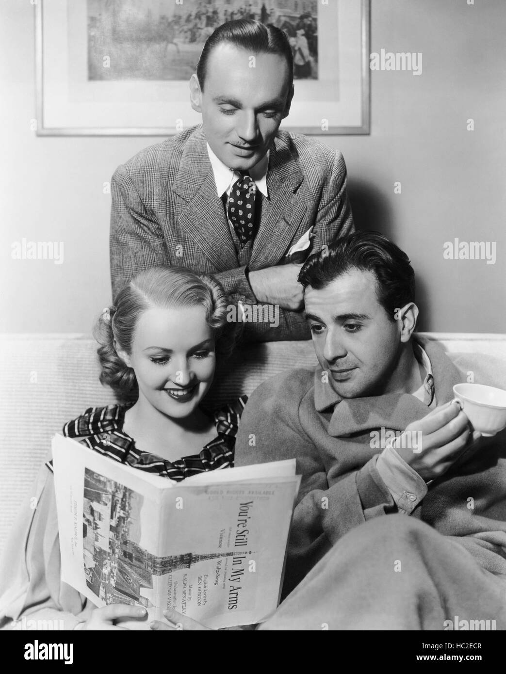 THE NITWITS, Betty Grable, Erik Rhodes, (back), Fred Keating, on-set ...