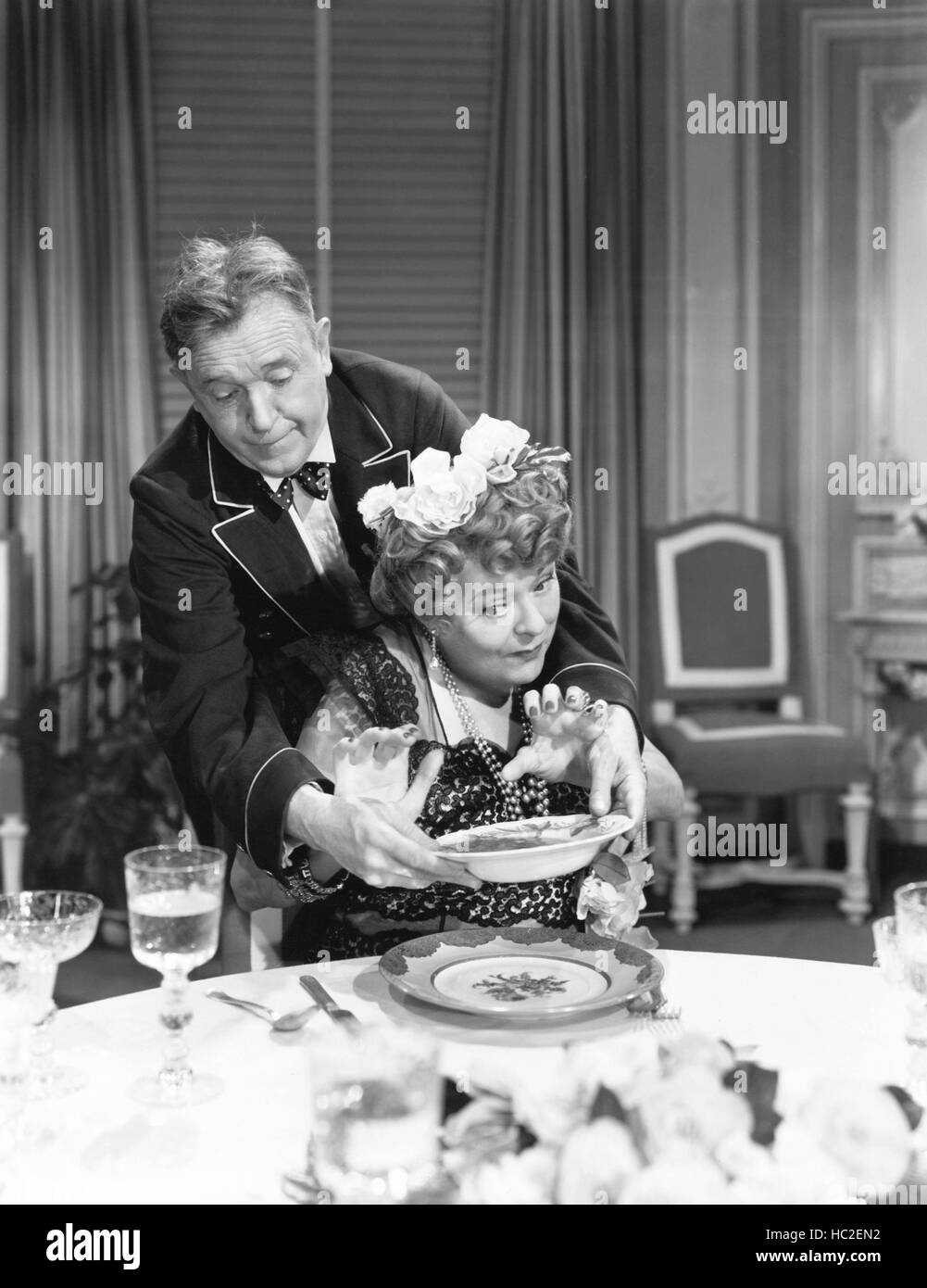 NOTHING BUT TROUBLE, Mary Boland (front), Stan Laurel, 1944 Stock Photo ...