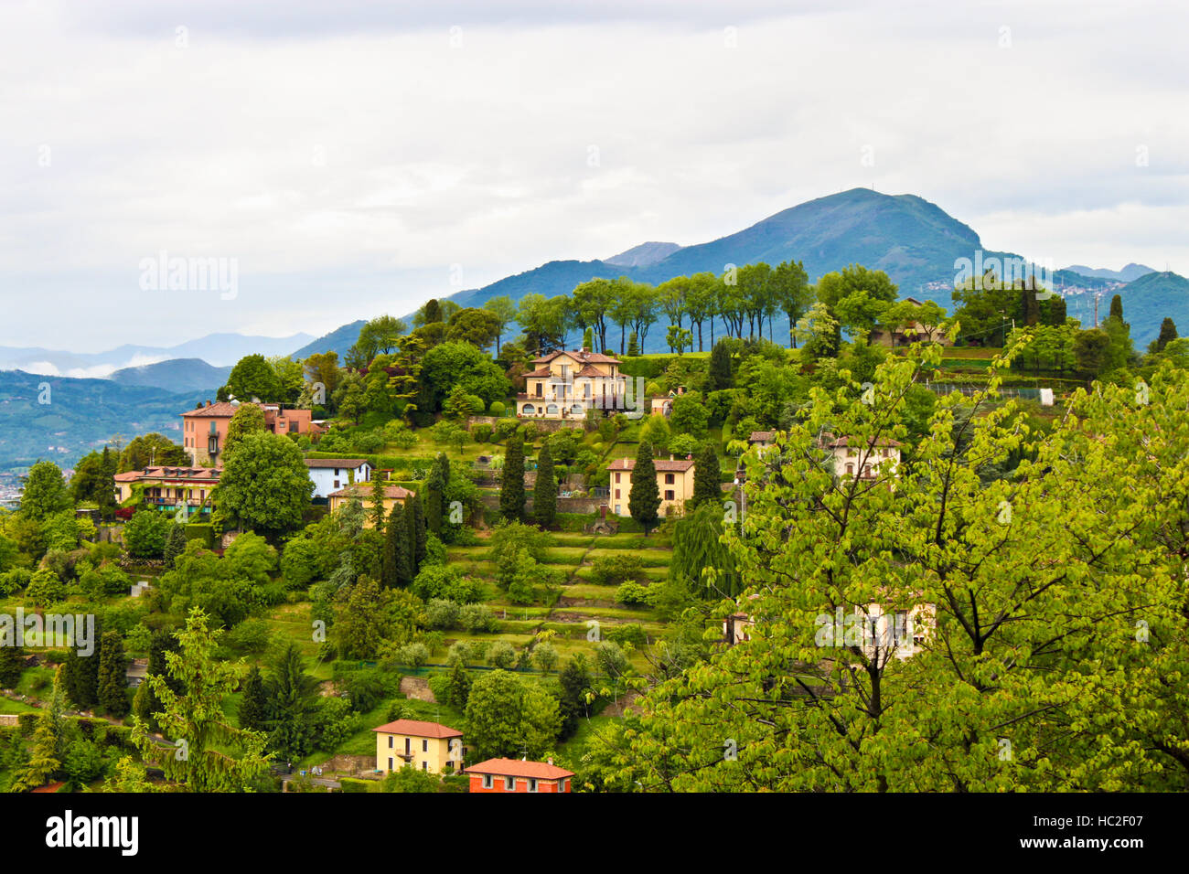 Beautiful view of countryside near Bergamo in Lombardy, Italy Stock ...