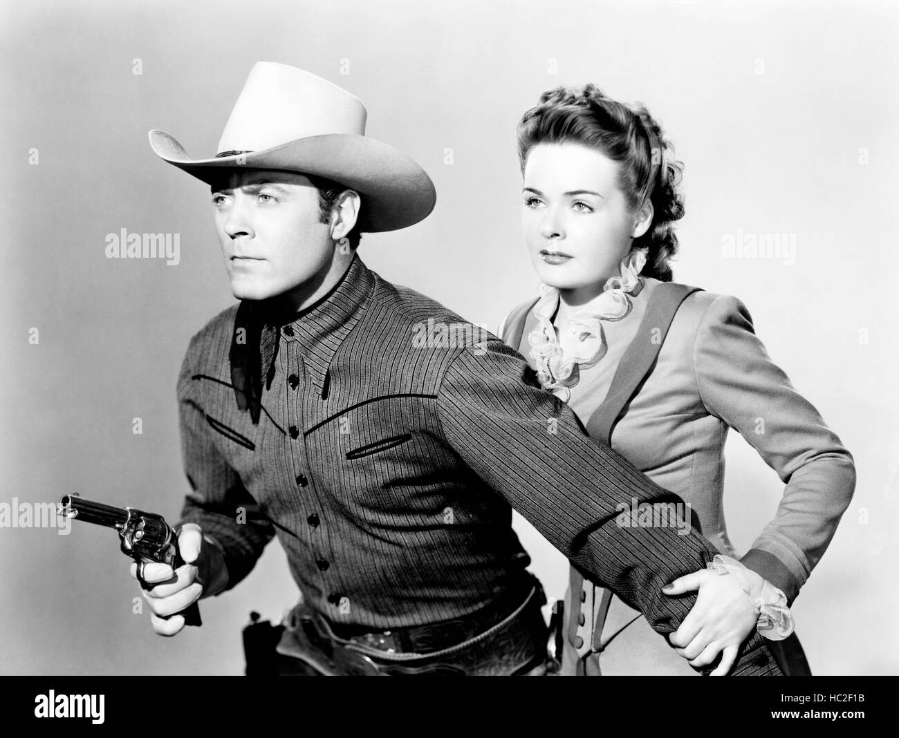 OKLAHOMA BADLANDS, from left: Allan Lane, Mildred Coles, 1948 Stock ...