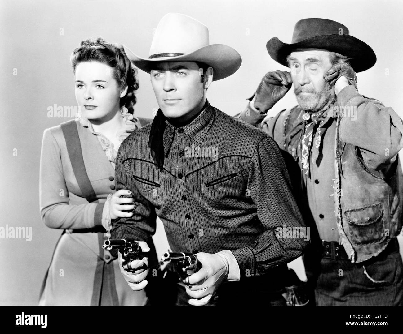 OKLAHOMA BADLANDS, from left: Mildred Coles, Allan Lane, Eddy Waller ...
