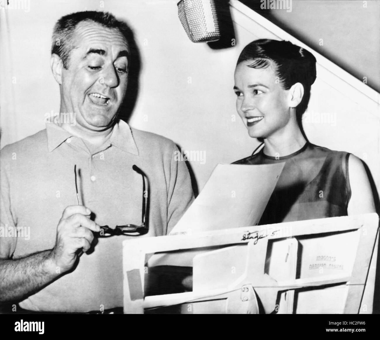 1001 ARABIAN NIGHTS, from left, Jim Backus, Kathryn Grant, recording ...