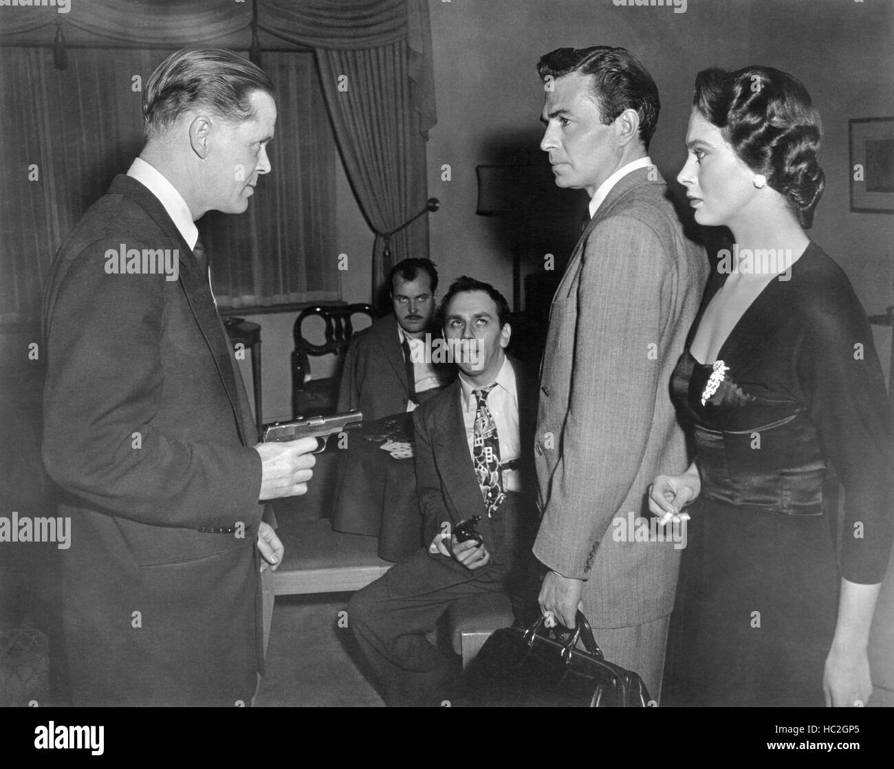 ONE WAY STREET, from left, Dan Duryea, William Conrad (back), King ...