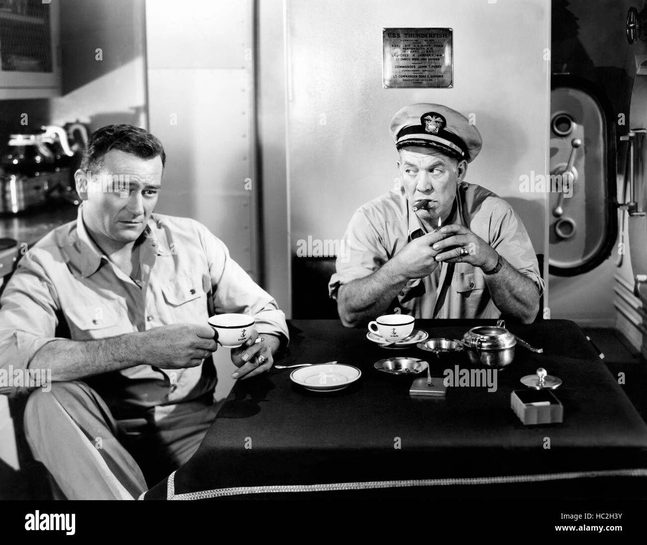 OPERATION PACIFIC, from left: John Wayne, Ward Bond, 1951 Stock Photo ...