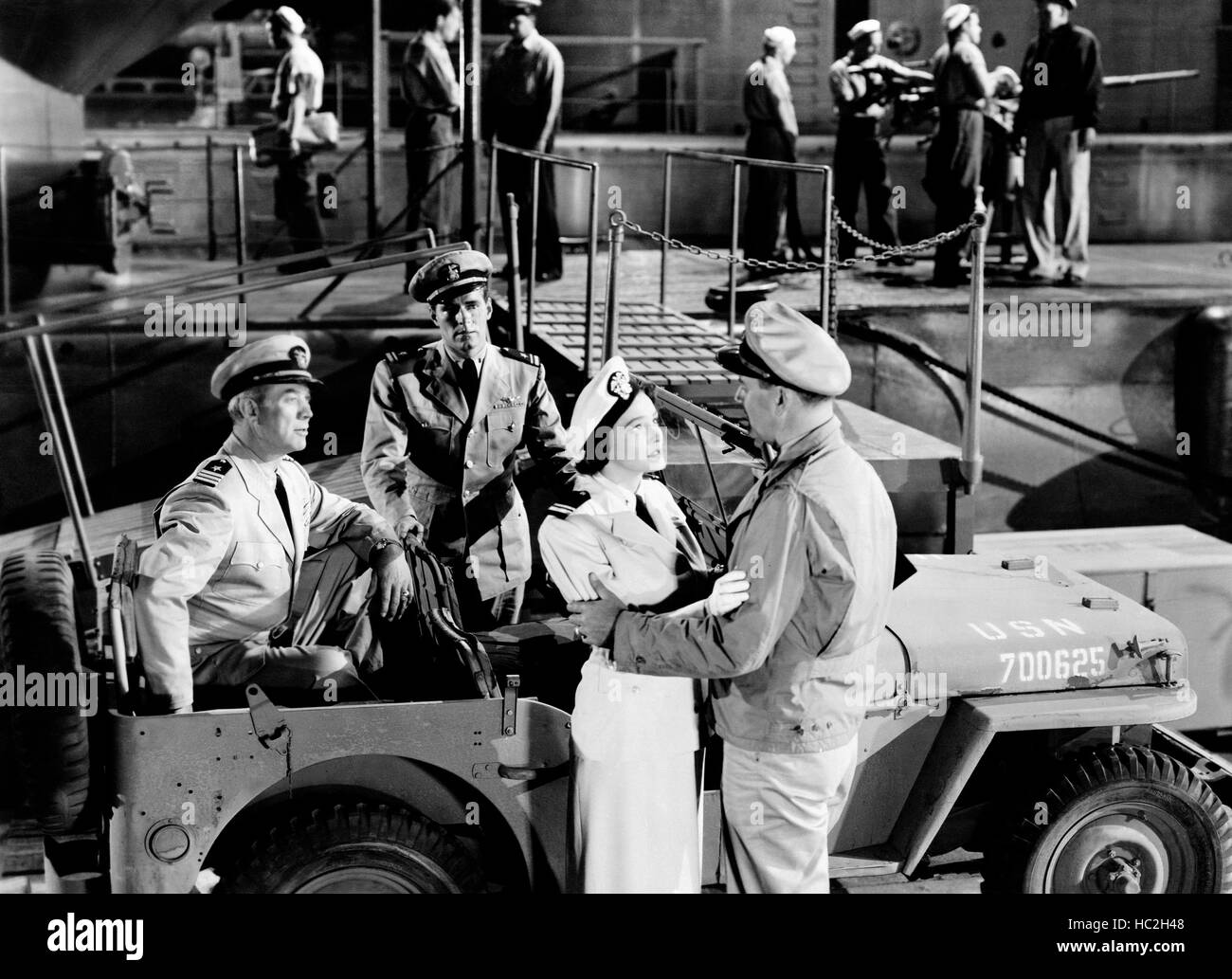 OPERATION PACIFIC, from left: Ward Bond, Phil Carey, Patricia Neal ...