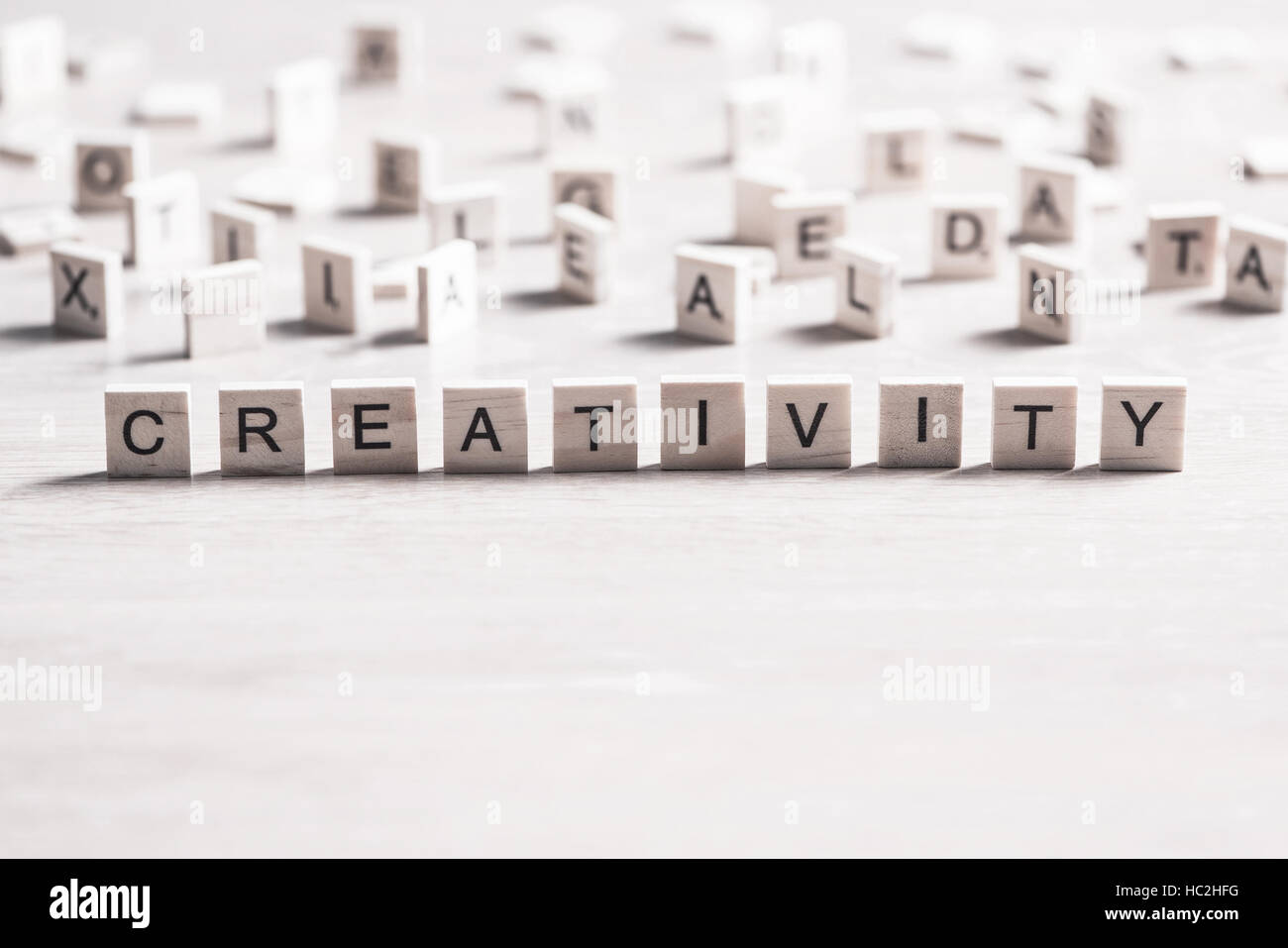 wooden elements with word creativity Stock Photo - Alamy