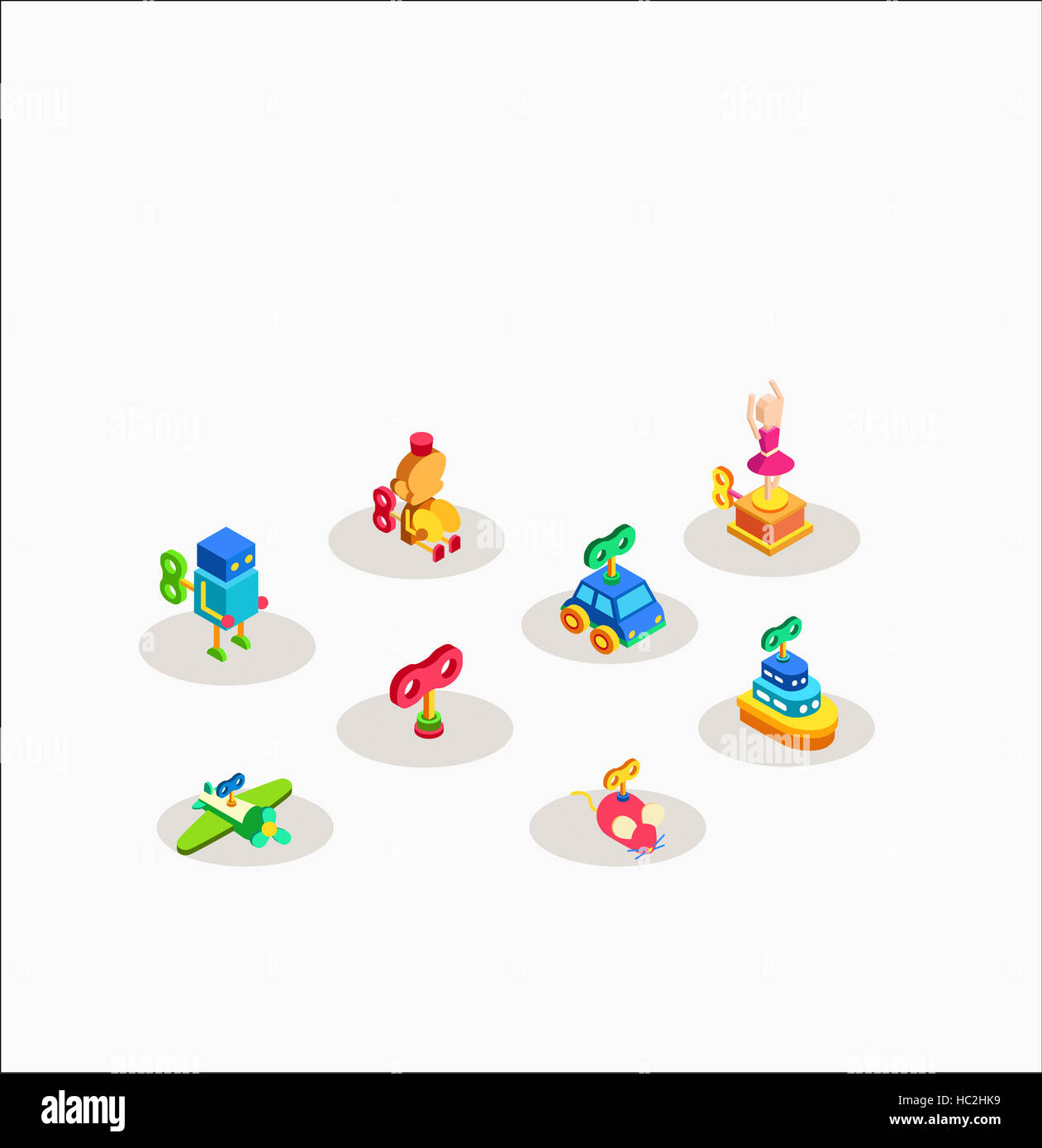 Icons of various toys with springs Stock Photo - Alamy