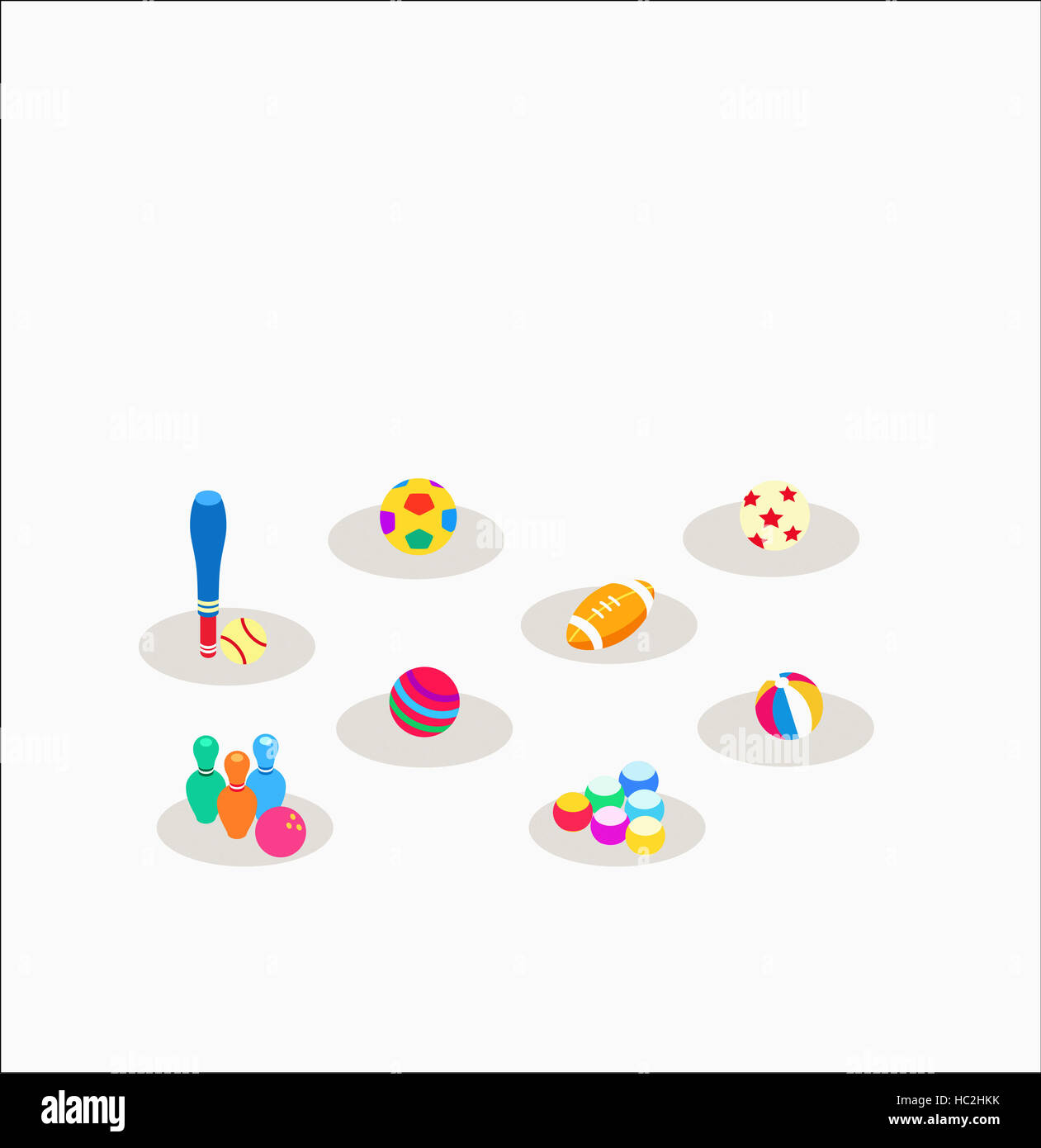 Icons of various toy balls Stock Photo - Alamy