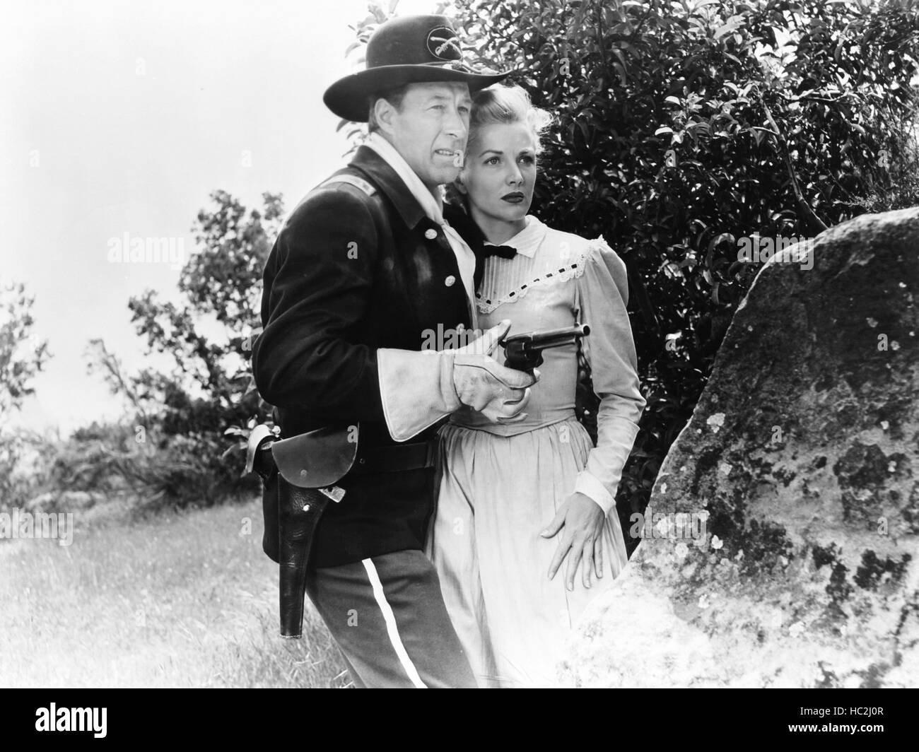 THE MAVERICK, from left: Bill Elliott, Phyllis Coates, 1952 Stock Photo ...