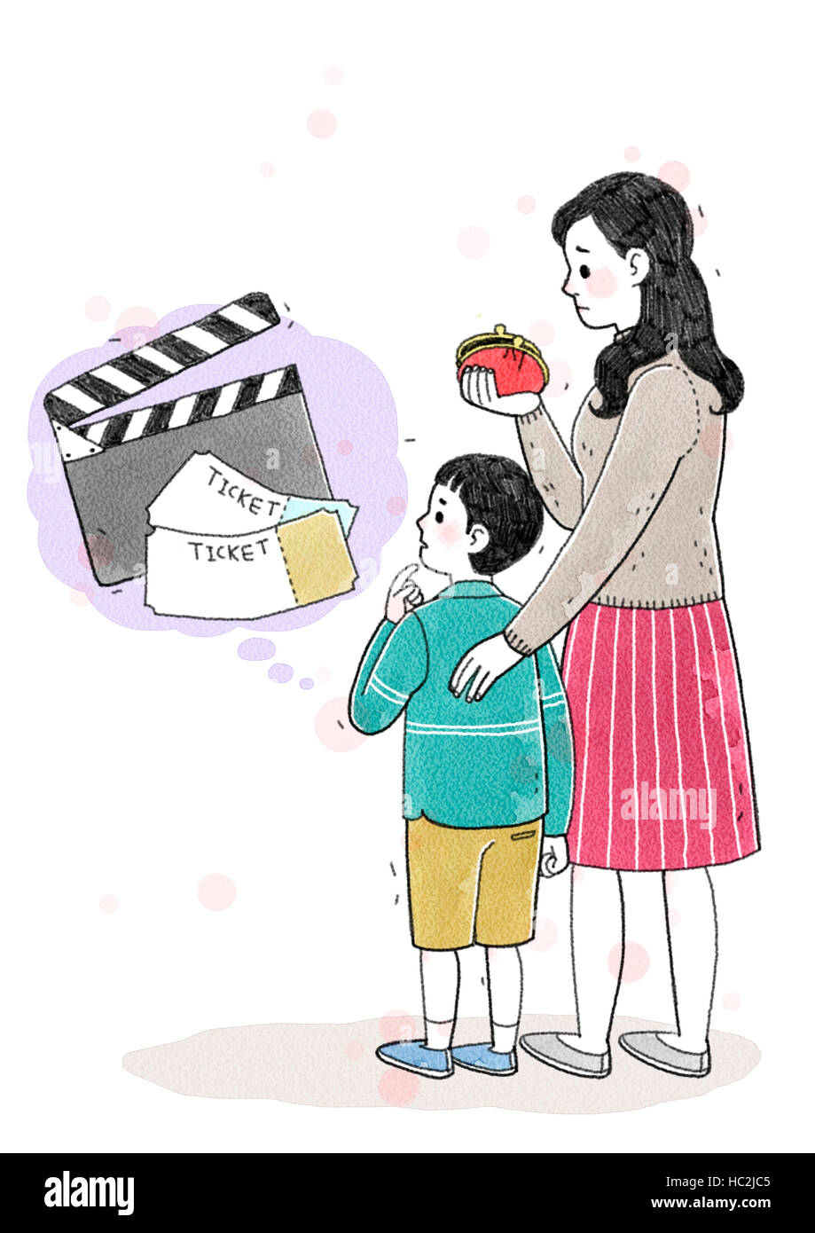 Neglected class of mother and son Stock Photo - Alamy