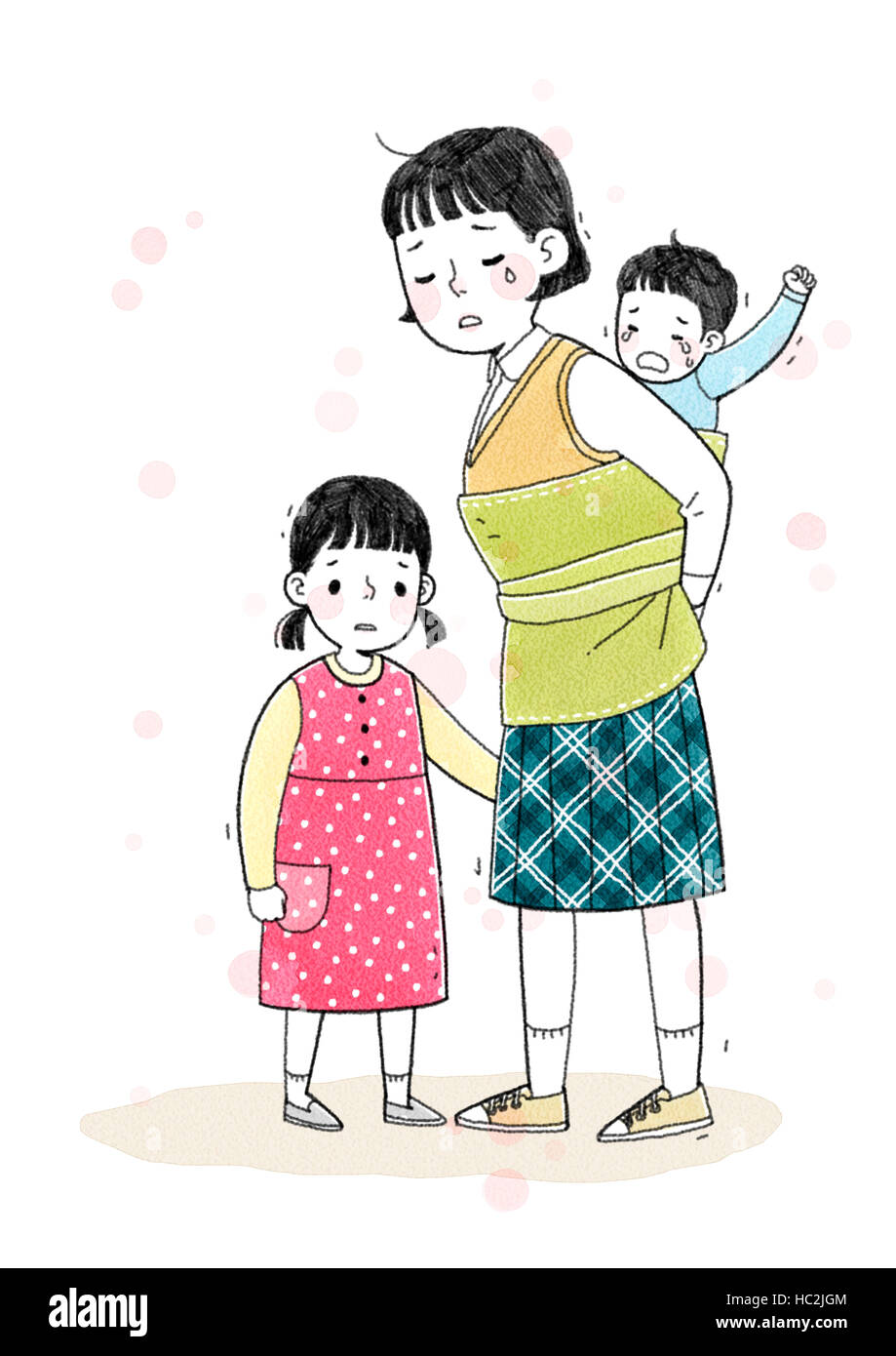 Neglected class of single mother family Stock Photo - Alamy