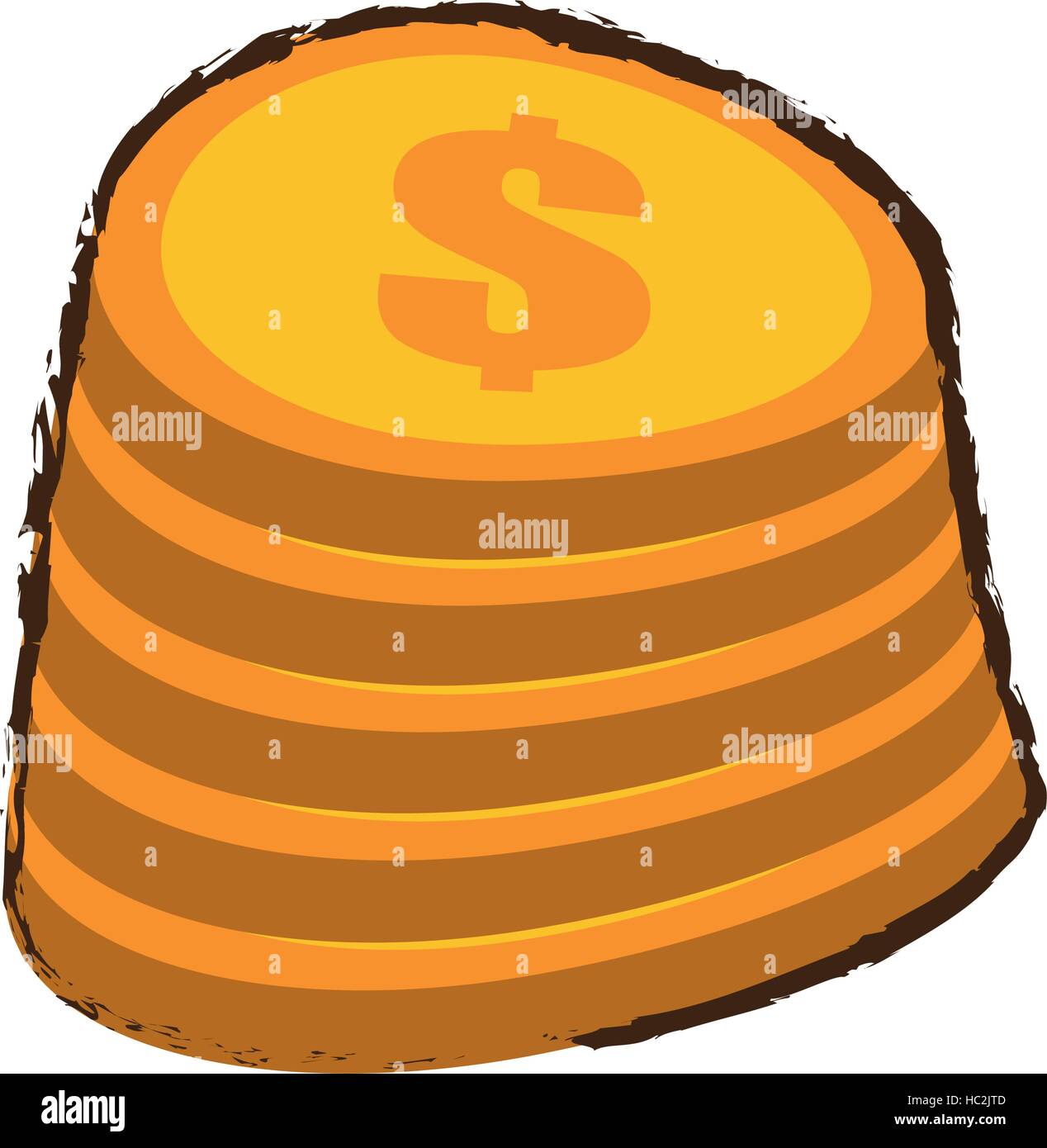 cartoon coin pile dollar sketch Stock Vector Image & Art - Alamy