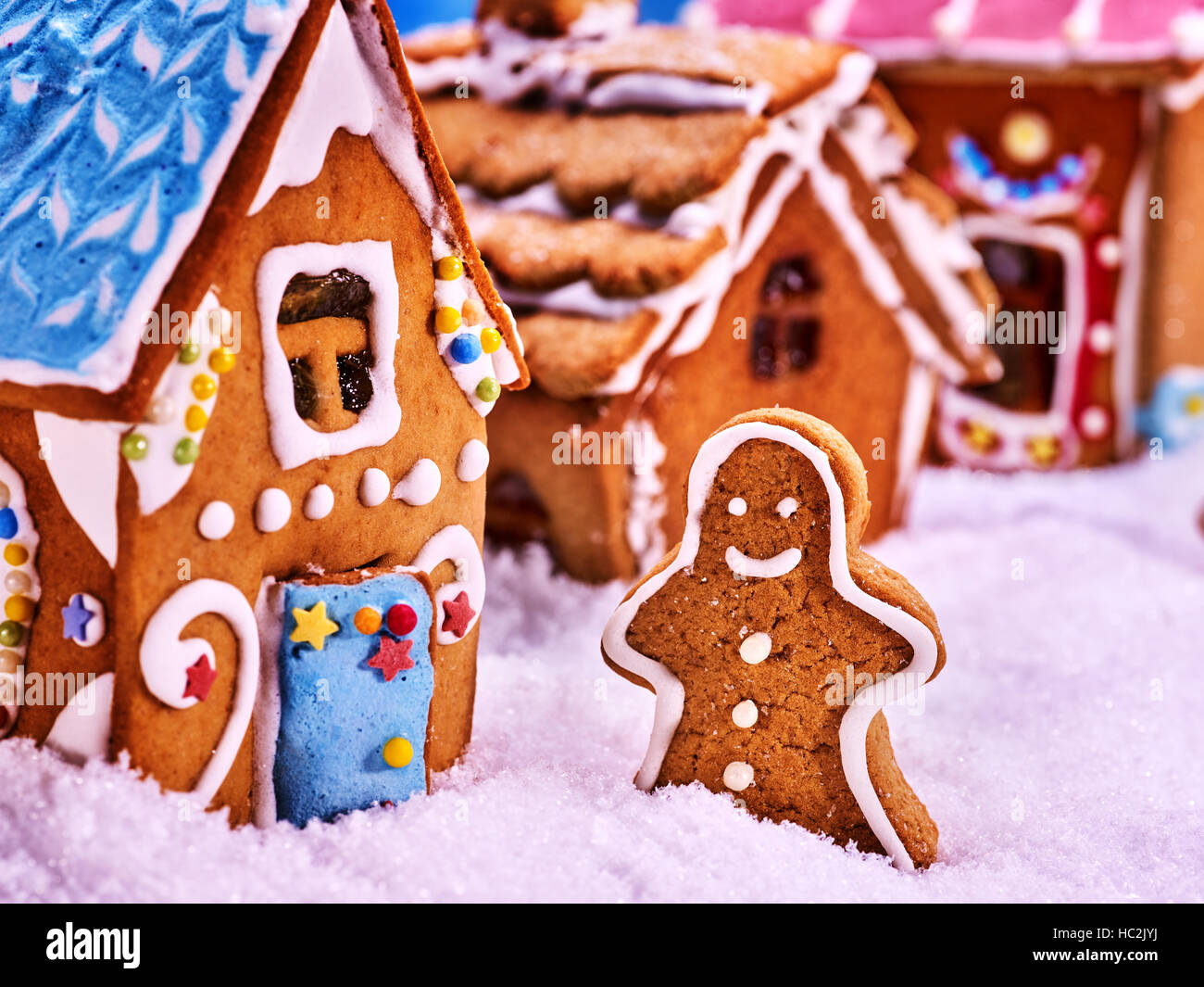 Street consisting of gingerbread houses, close-up Stock Photo - Alamy