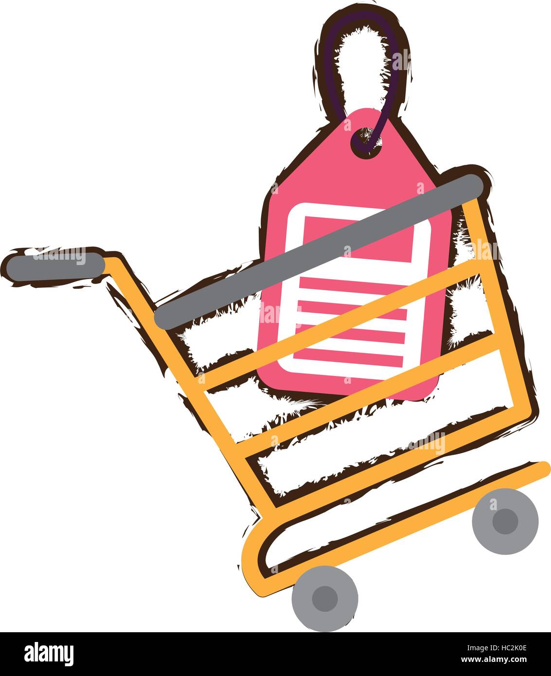 yellow shopping cart online price tag sketch Stock Vector Image & Art ...