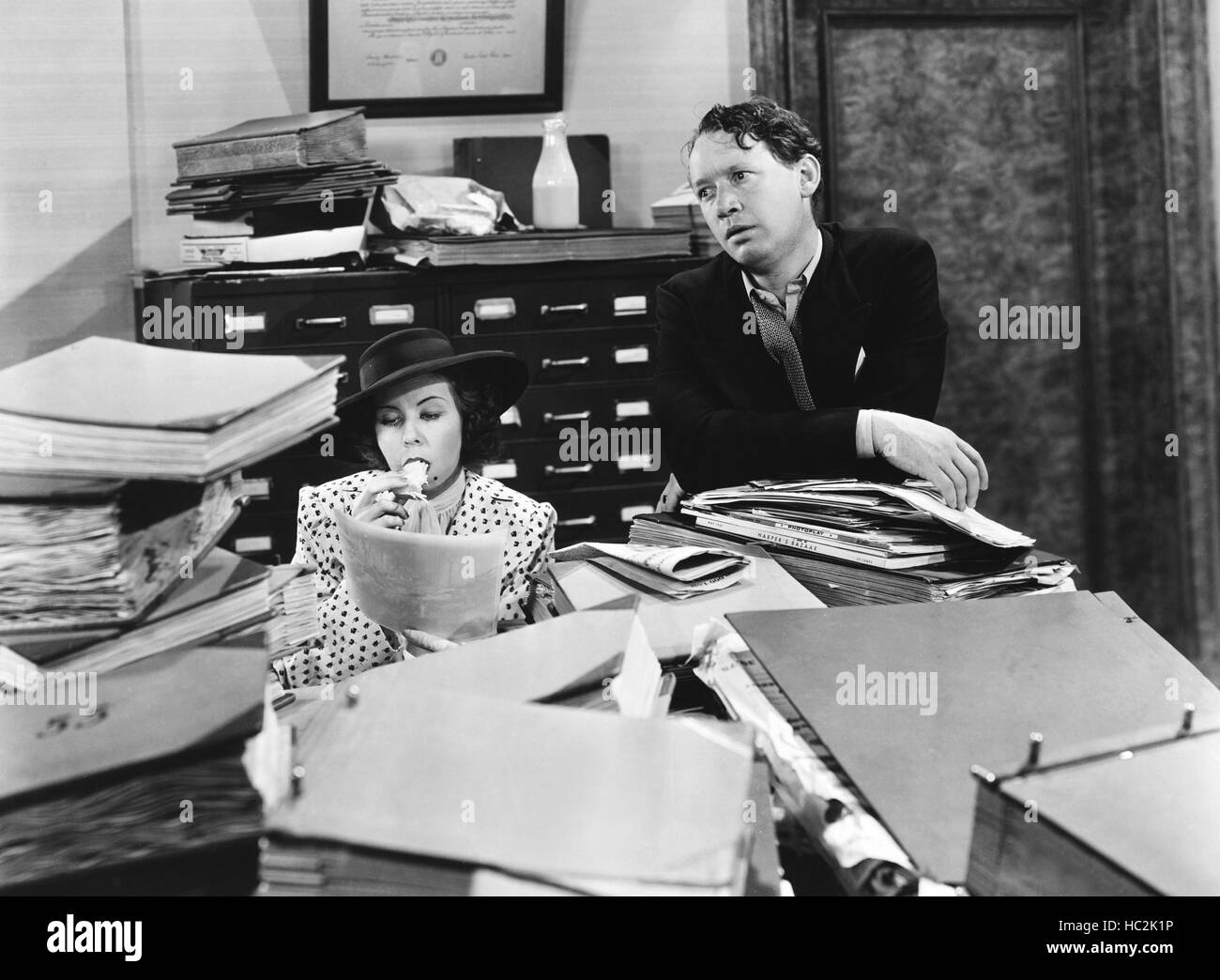 MISSING WITNESSES, from left: Mary Treen, Eddie Acuff, 1937 Stock Photo ...