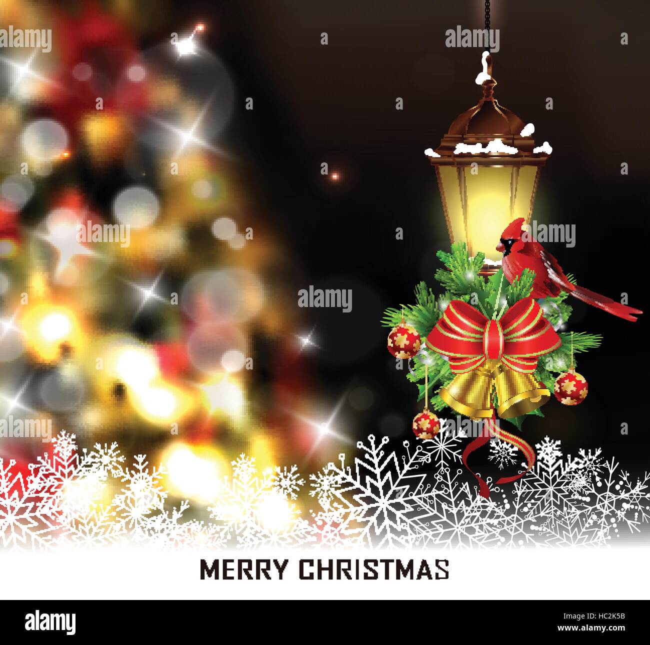 Christmas tree decorations on street Stock Vector Images - Alamy