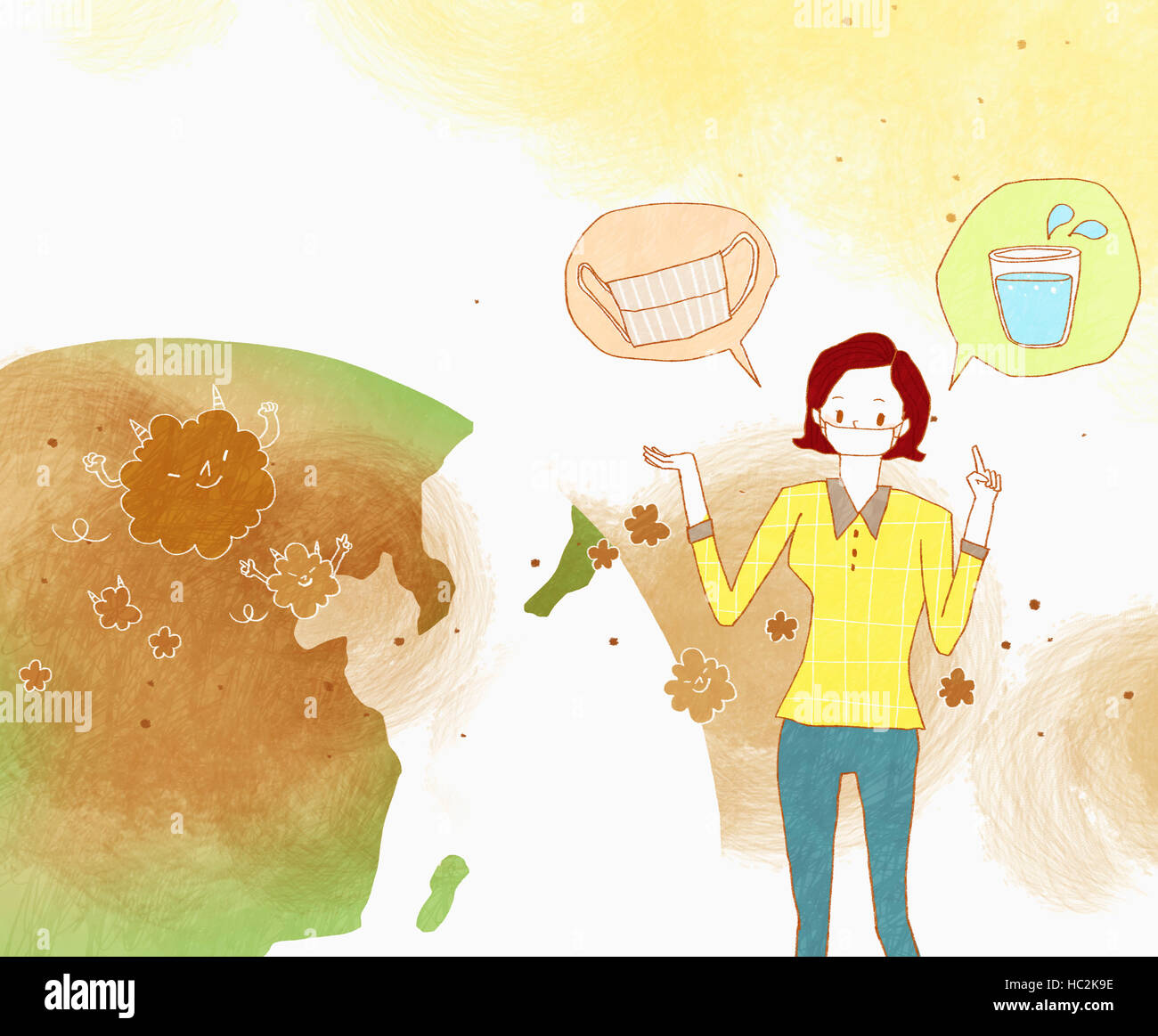 Issue of yellow dust and fine dust Stock Photo - Alamy