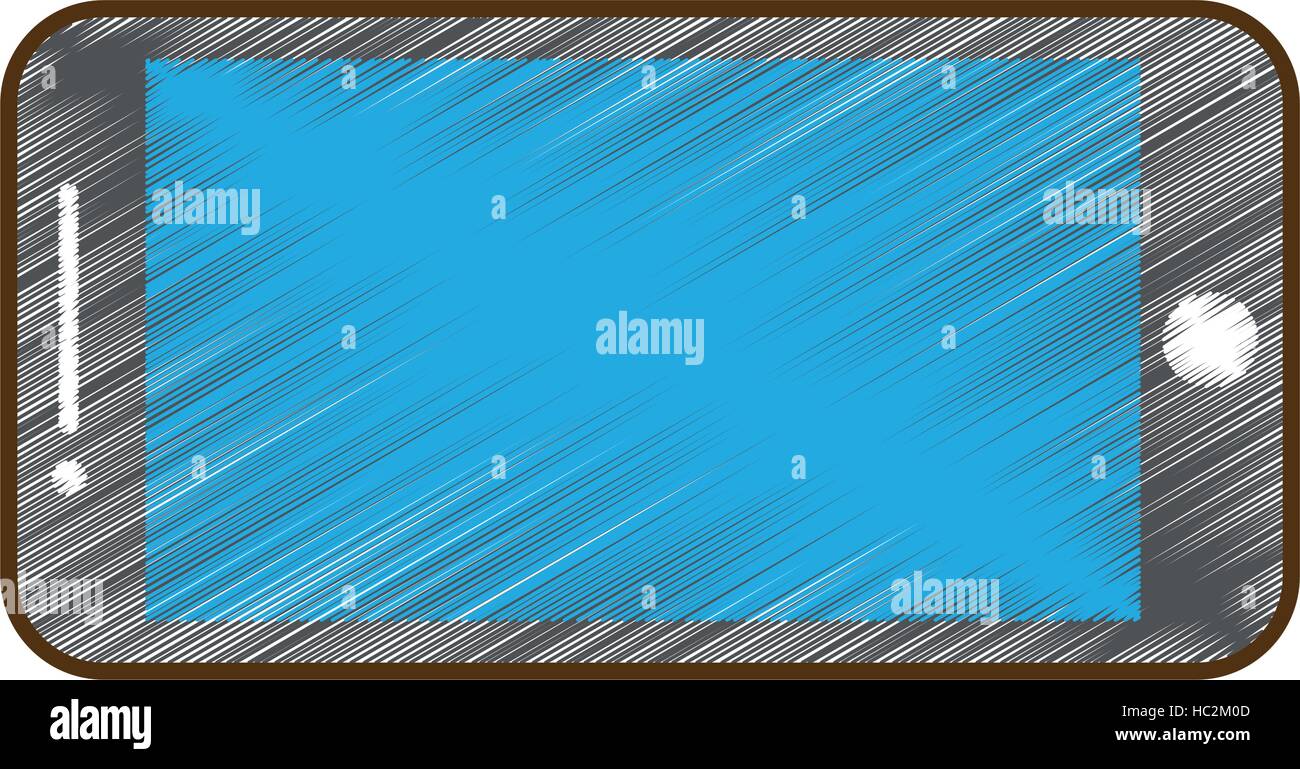 drawing mobile phone blue screen technology Stock Vector Image & Art ...