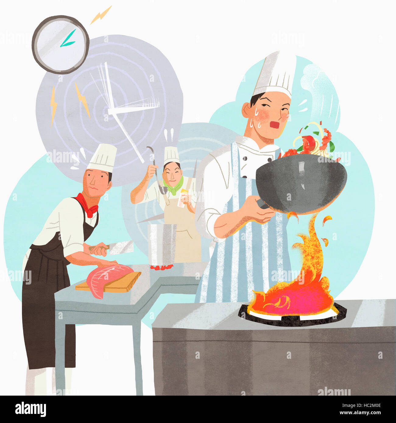 Lifestyle of busy cooks making food Stock Photo - Alamy