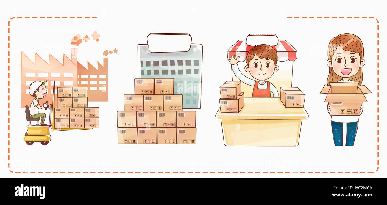 Process of distribution Stock Photo - Alamy