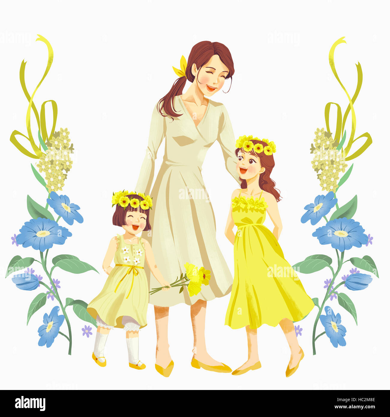 Loving mother and two daughters Stock Photo - Alamy