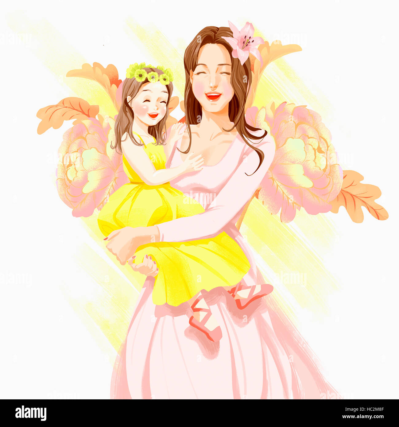 Loving mother hugging her daughter Stock Photo - Alamy