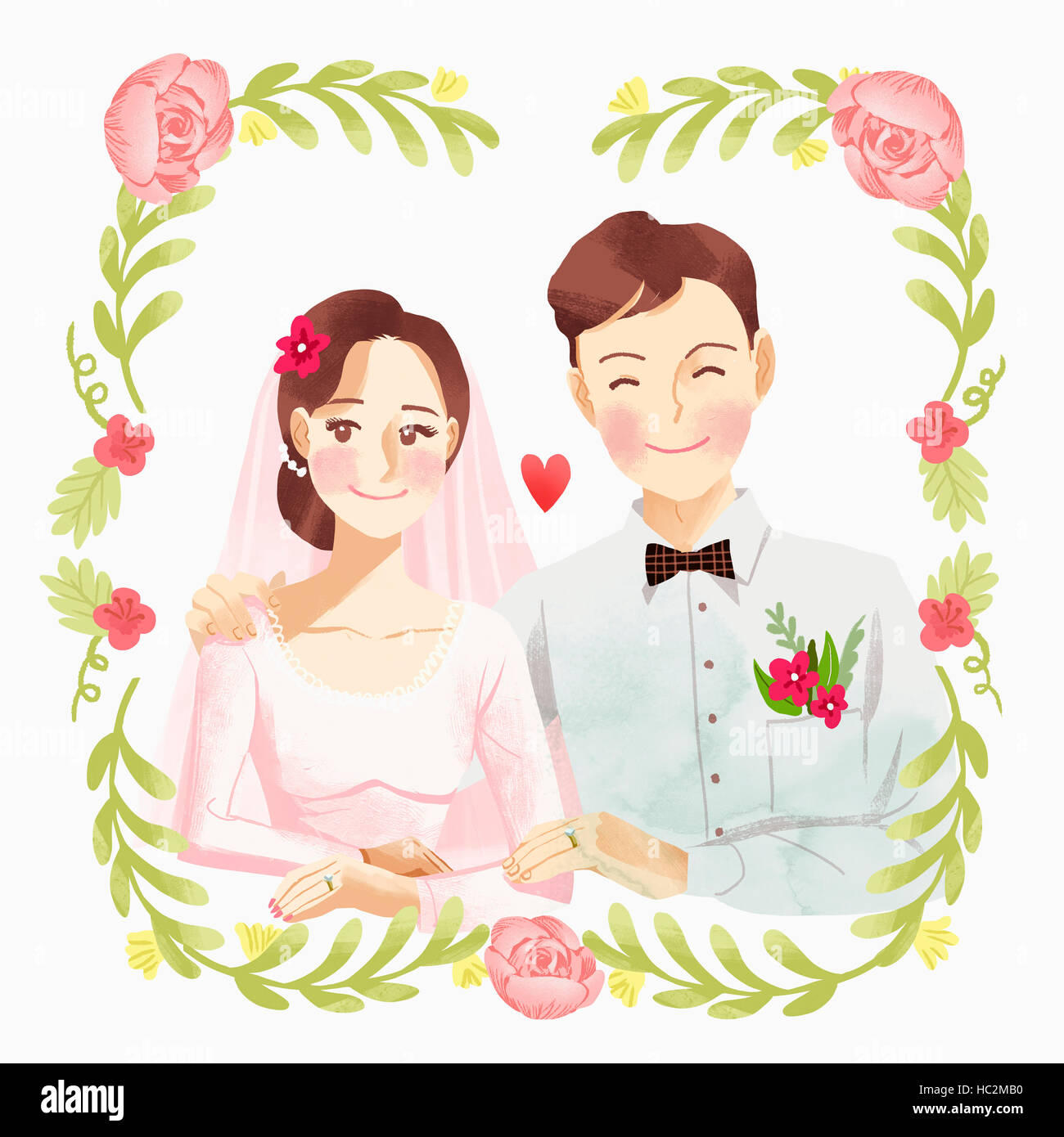 Portrait of loving wedding couple Stock Photo - Alamy