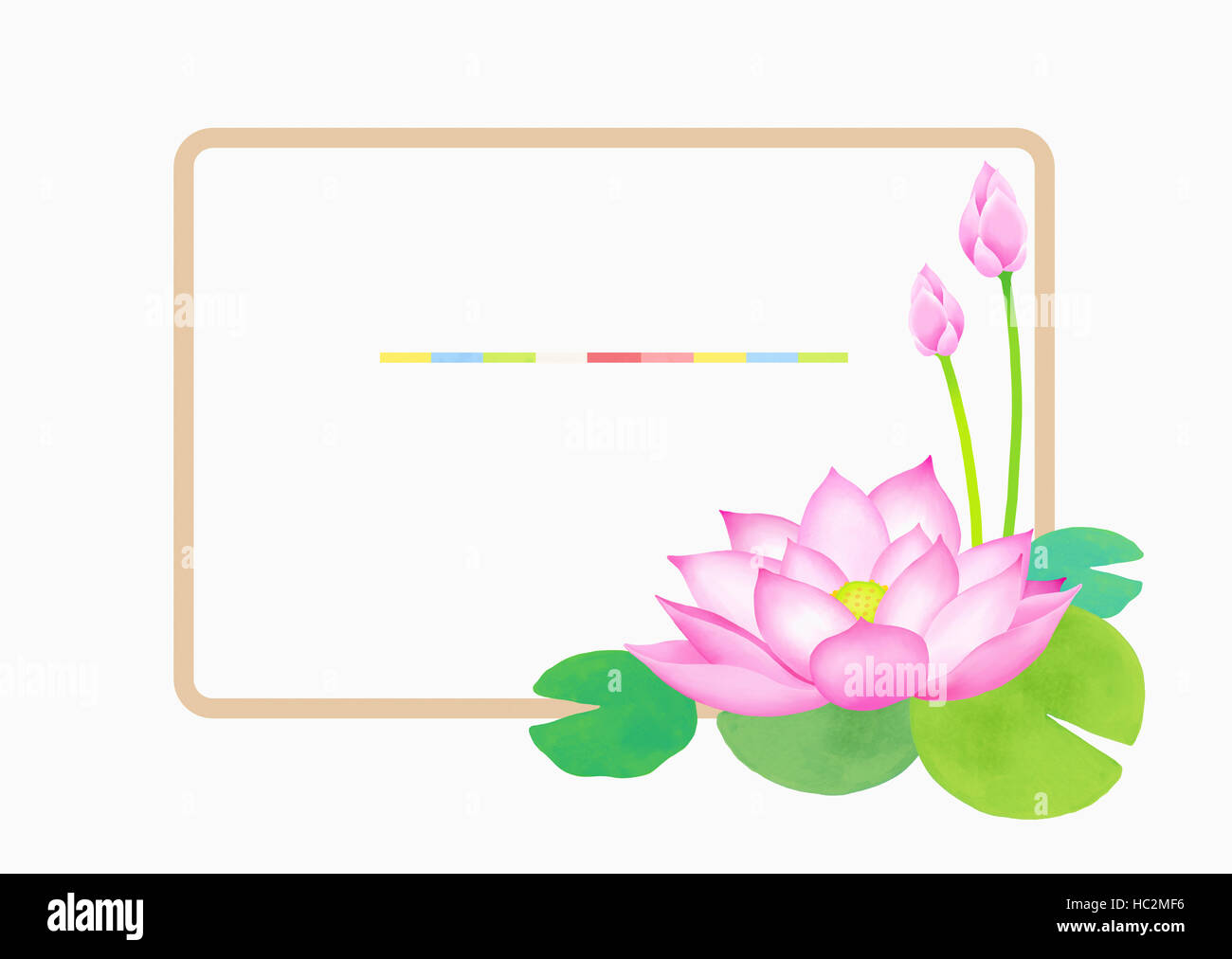 Frame with lotus flowers Stock Photo - Alamy