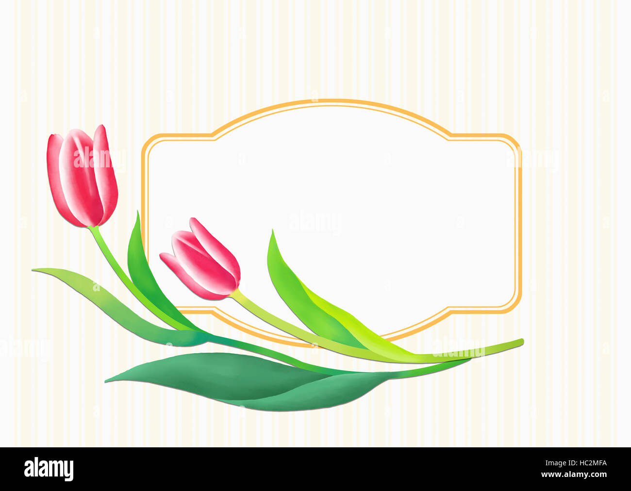 Frame with tulips Stock Photo - Alamy
