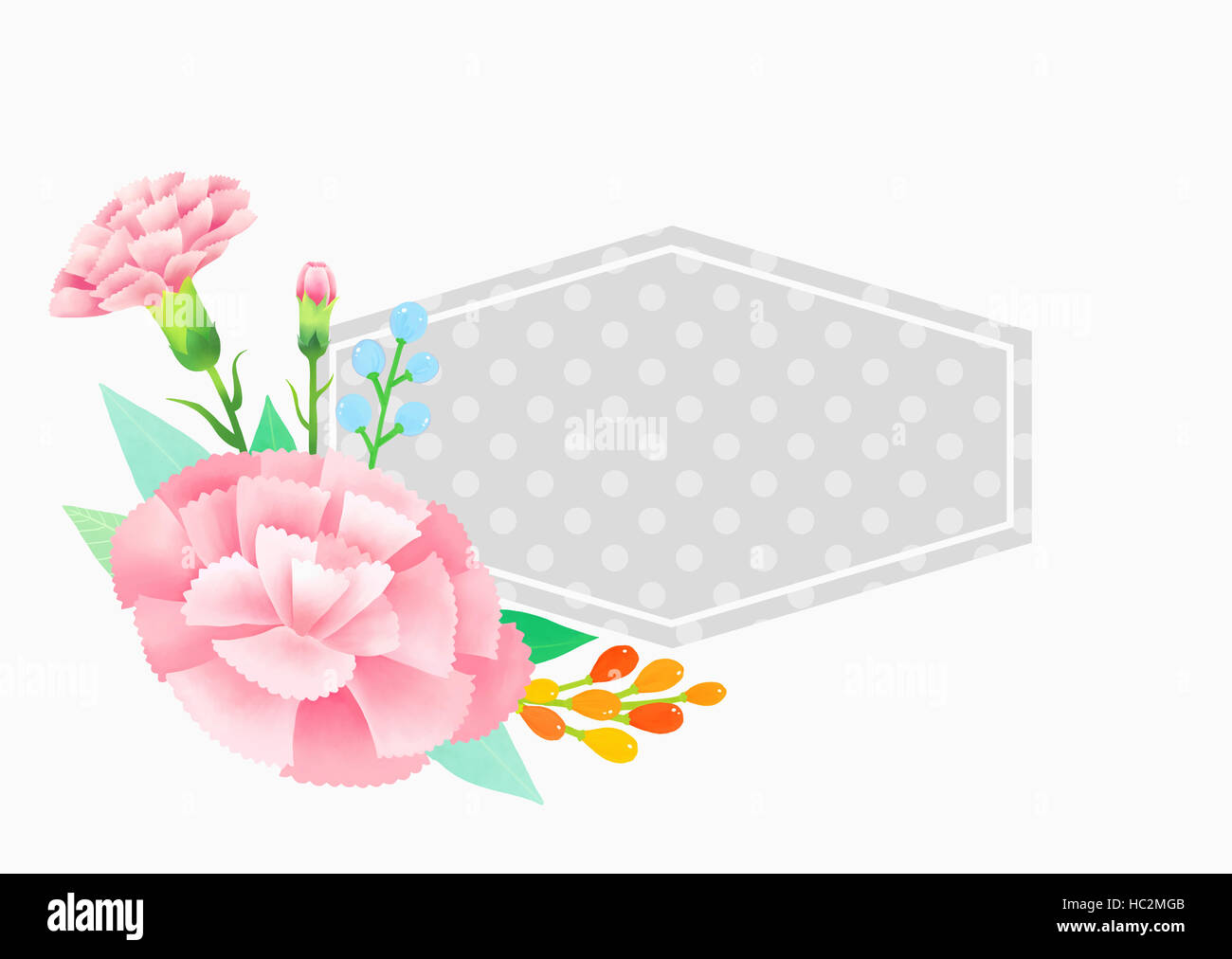 Frame with pink carnations Stock Photo - Alamy