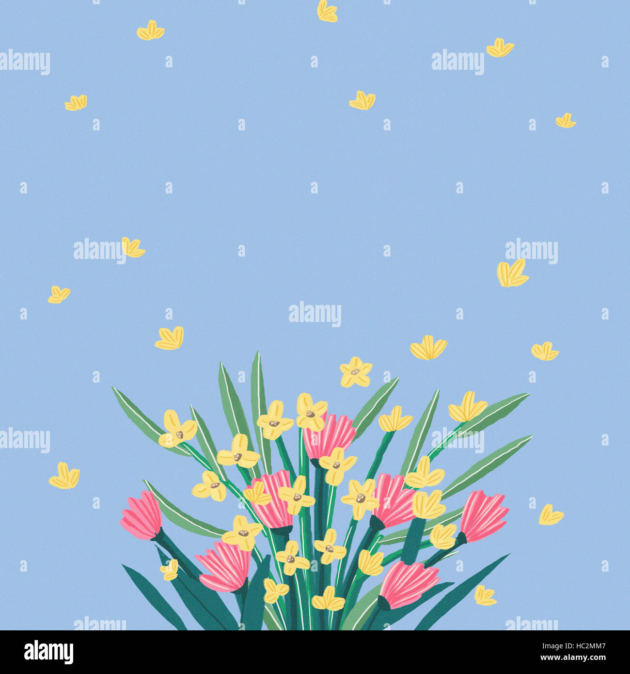 Background of spring with calligraphic flowers and leaves Stock Photo ...