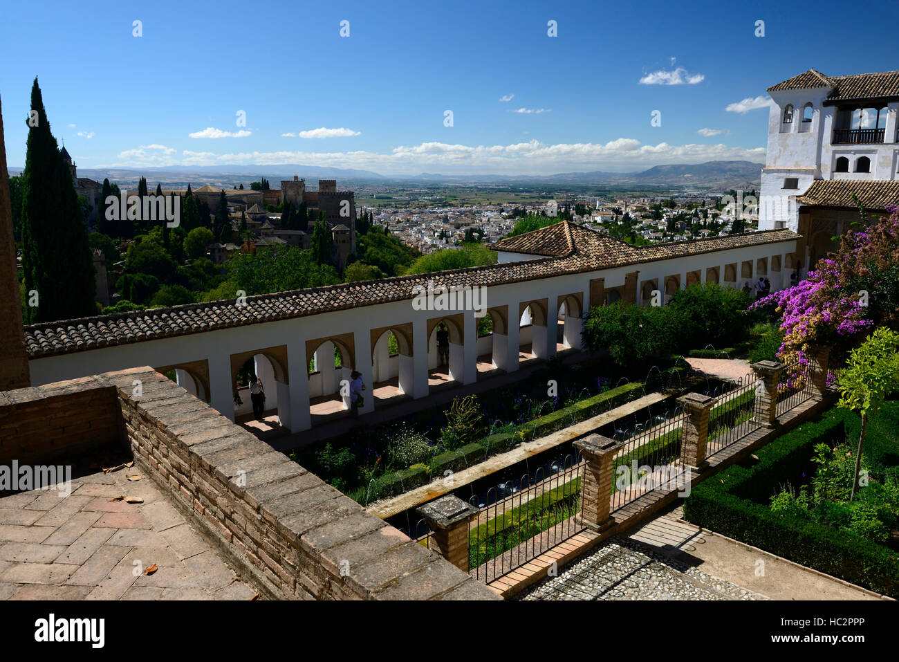Terraces Overview Generalife gardens Alhambra Palace UNESCO world ...