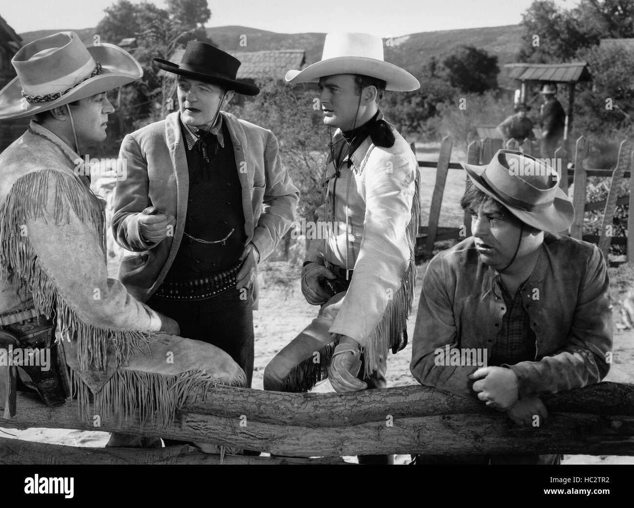 OUTLAW EXPRESS, from left: LeRoy Mason, Carlyle Moore Jr, Bob Baker ...