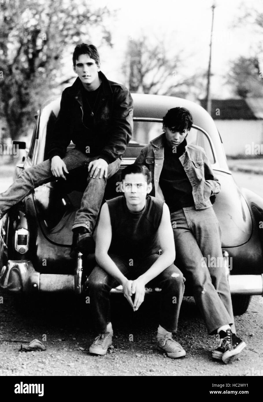 THE OUTSIDERS, from left: Matt Dillon, C. Thomas Howell, Ralph Macchio ...