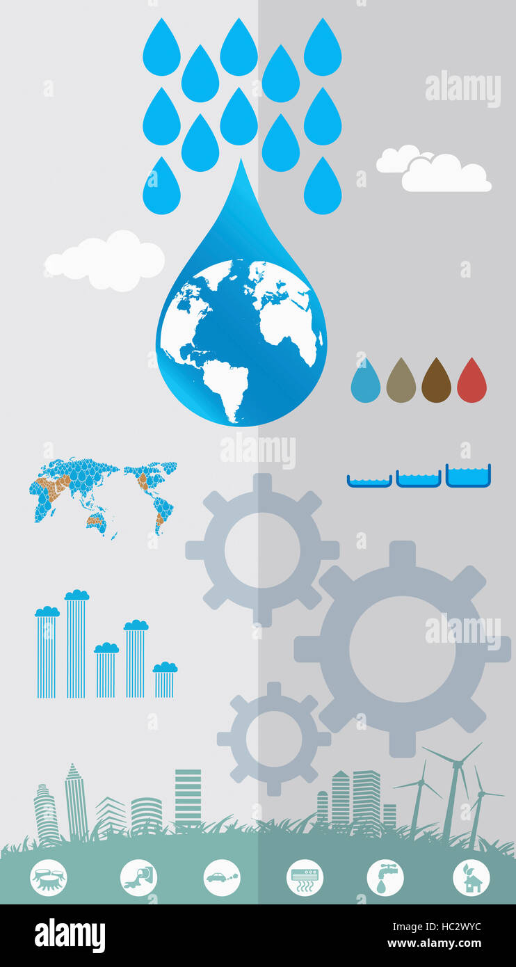 Infographic and elements representing environmental protection Stock ...