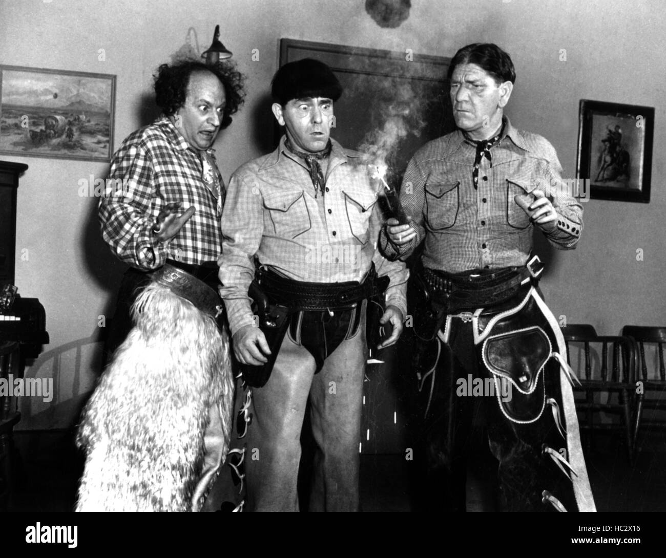 OUT WEST, from left: Larry Fine, Moe Howard, Shemp Howard, [The Three ...