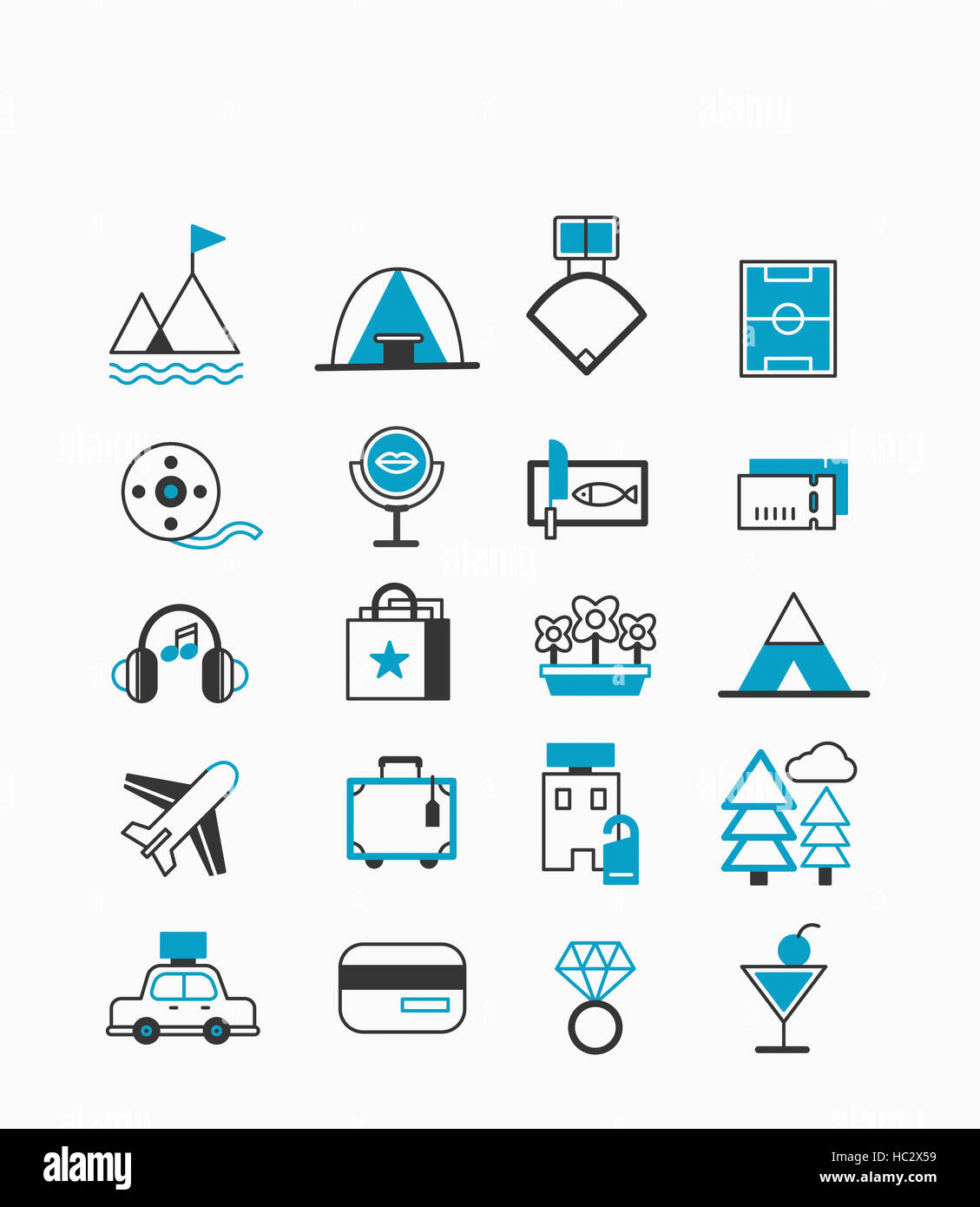 Various line icons Stock Photo - Alamy