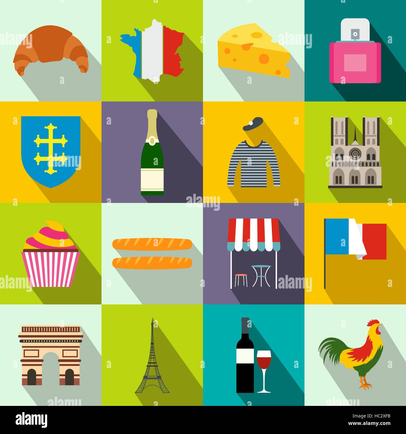 France flat icons Stock Vector Image & Art - Alamy