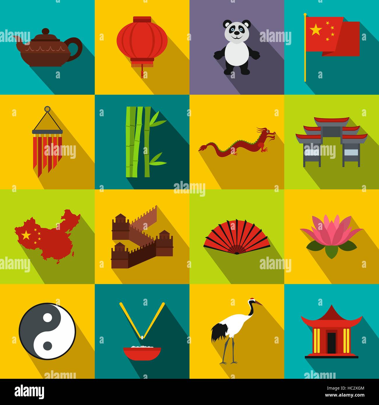 China flat icons Stock Vector Image & Art - Alamy