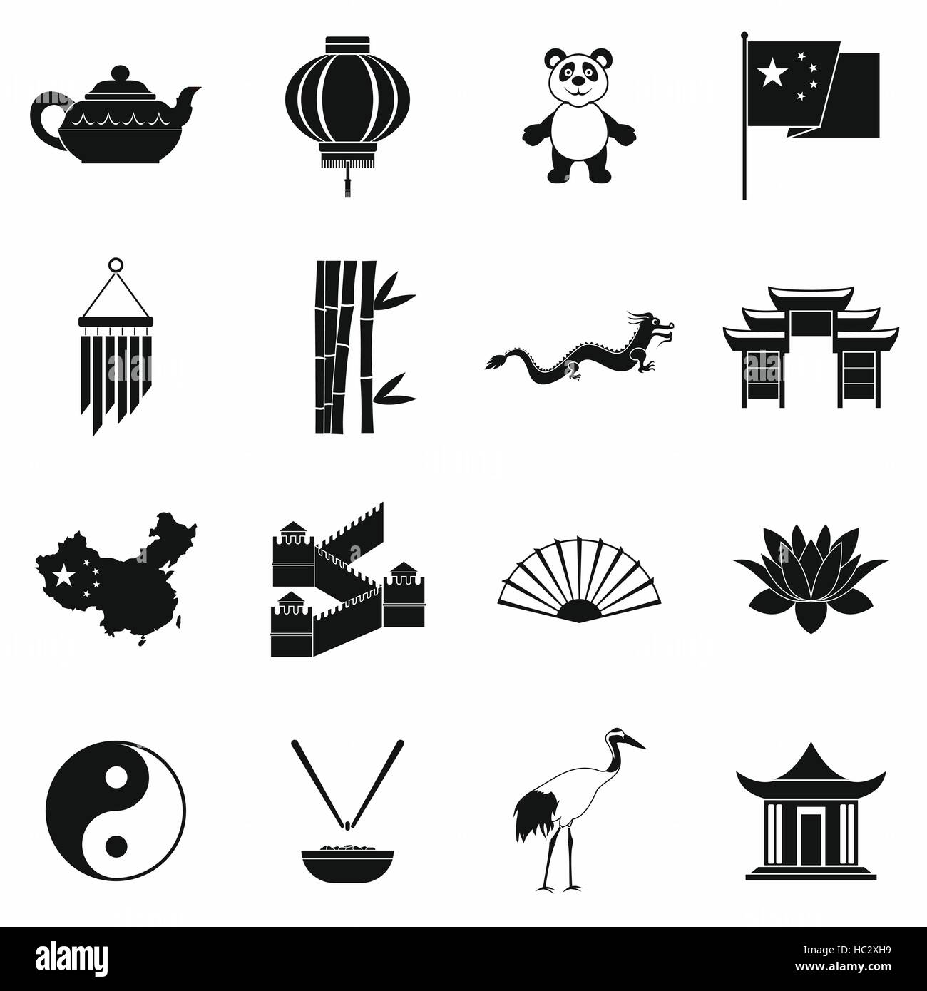 China black simple icons Stock Vector Image & Art - Alamy