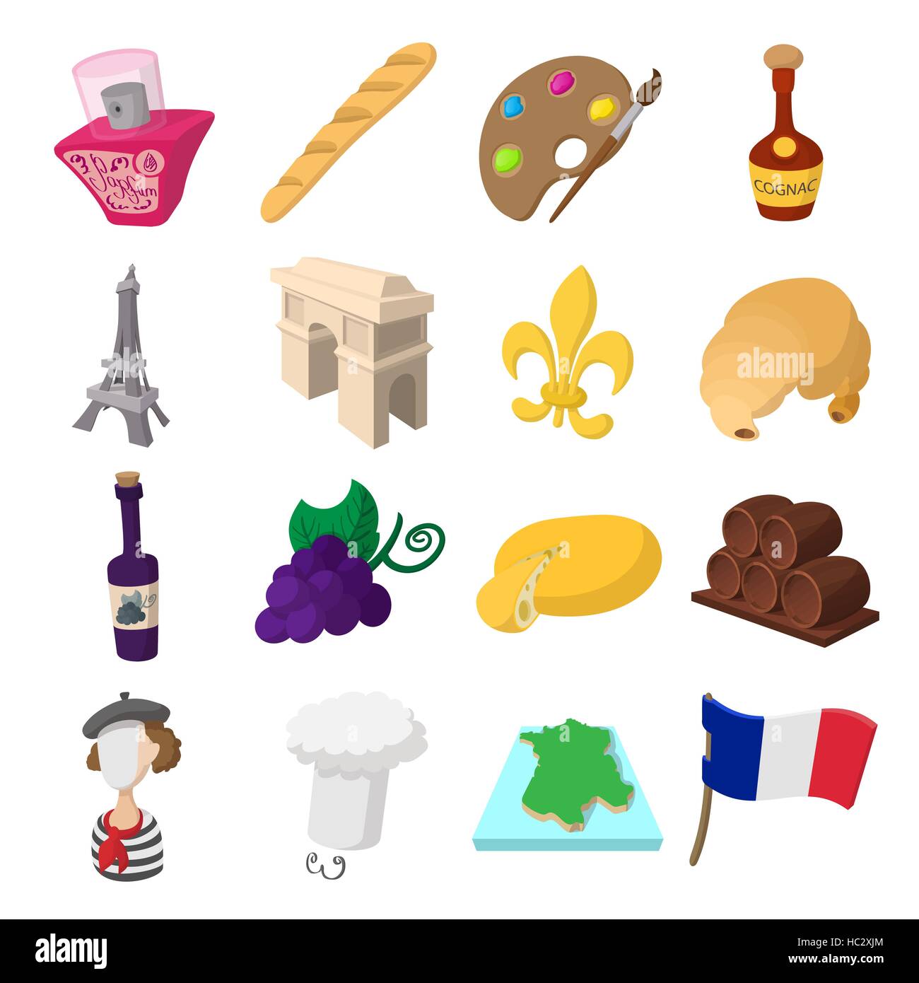 France cartoon icons Stock Vector Image & Art - Alamy