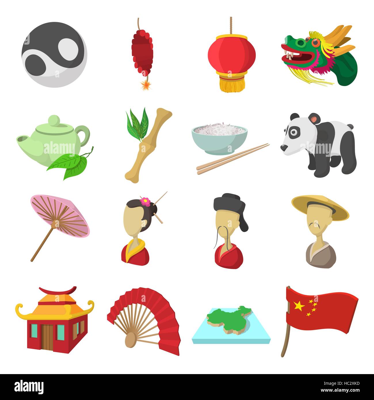 China cartoon icons Stock Vector Image & Art - Alamy