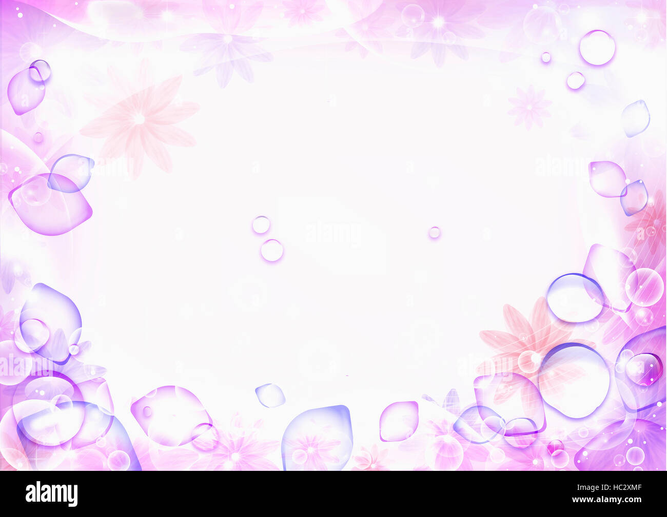 Background with abstract purple flowers and water drops Stock Photo - Alamy