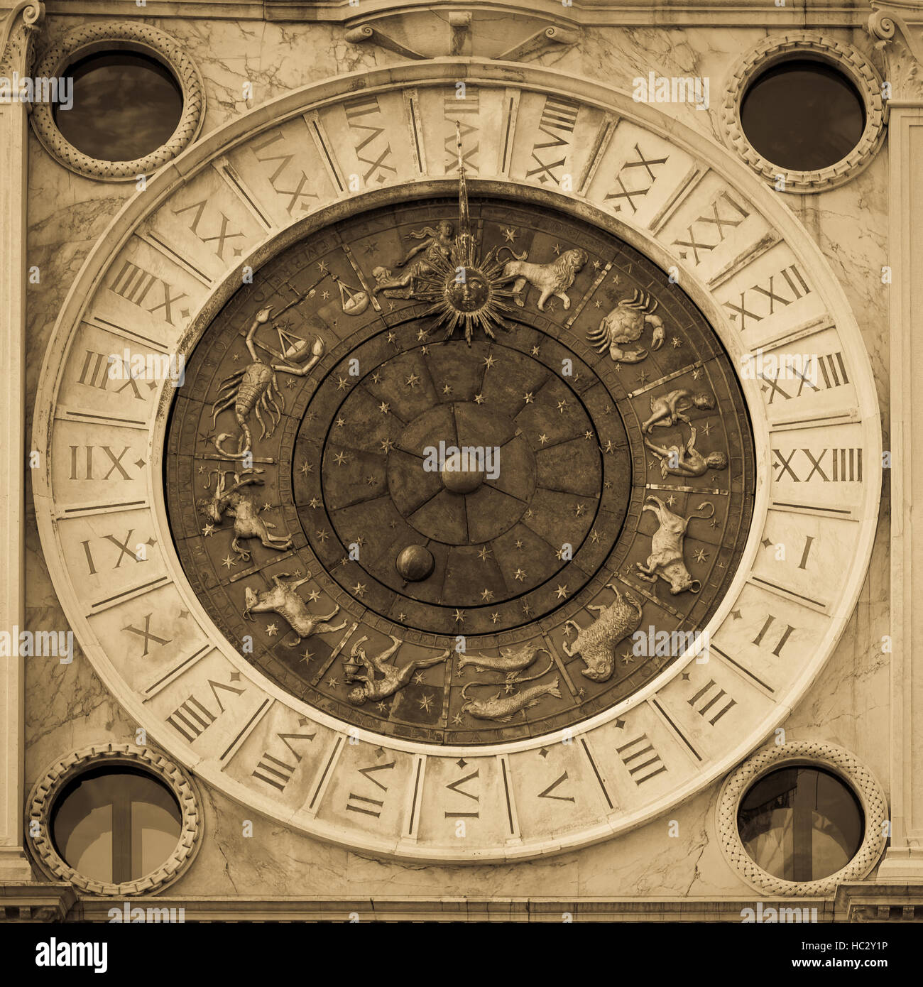 Venice Sant Marks Square astronomical clock face Stock Photo - Alamy