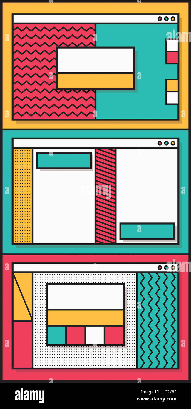 Layout of rectangles with zigzag patterns Stock Photo - Alamy