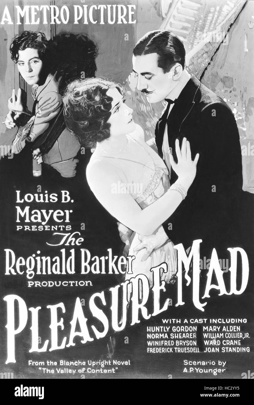 PLEASURE MAD, US poster, from left: William Collier Jr., Norma Shearer, Ward Crane, 1923 Stock ...