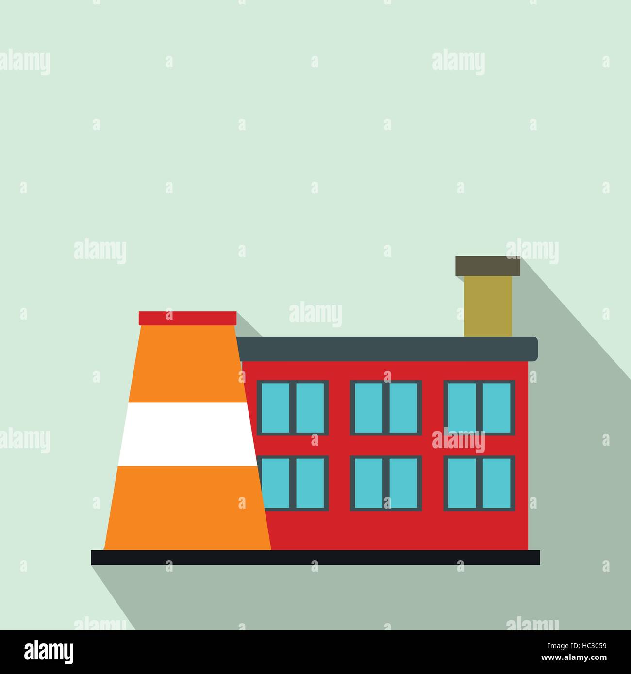 Factory building flat icon Stock Vector Image & Art - Alamy