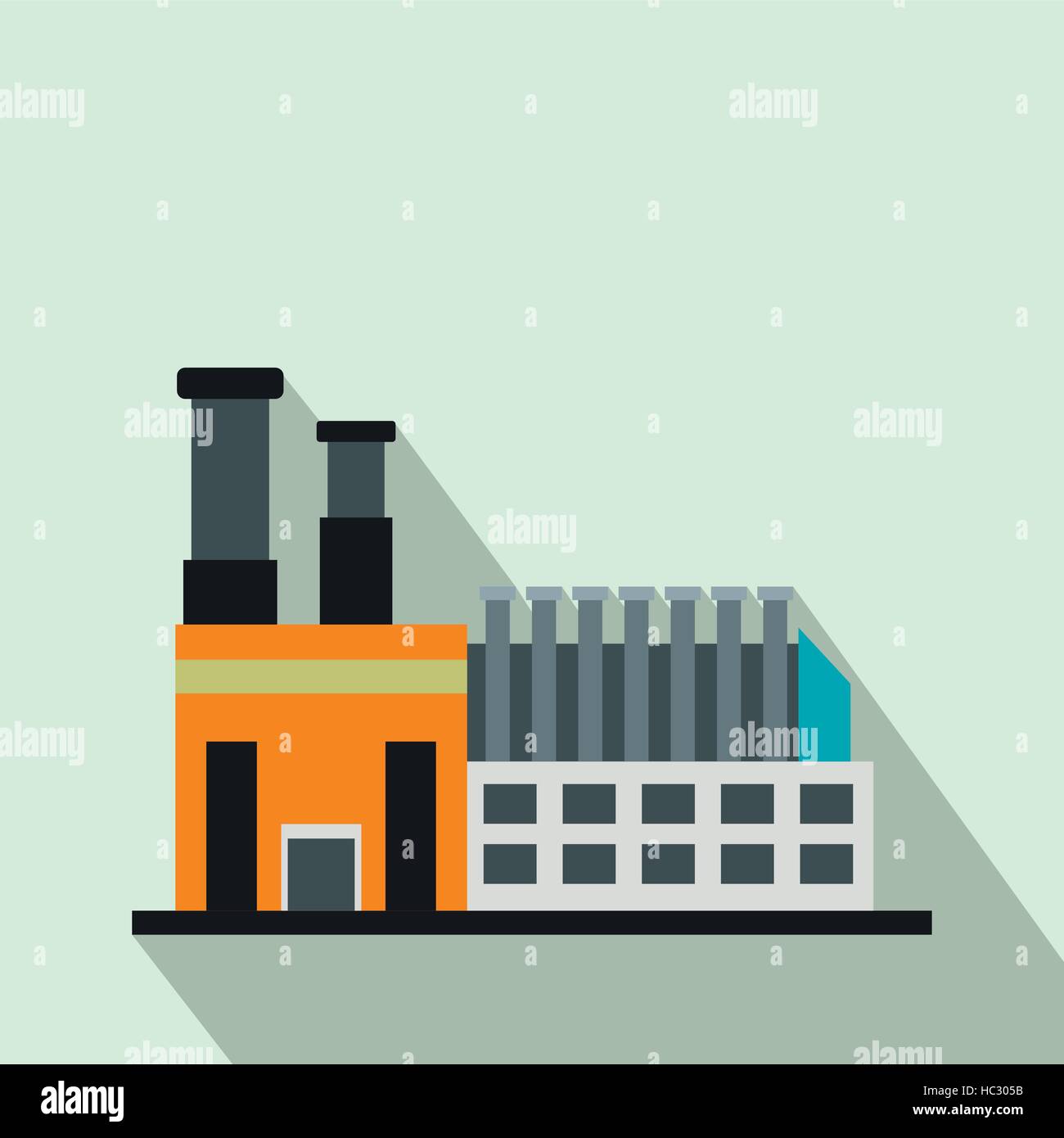 Factory building flat icon Stock Vector Image & Art - Alamy