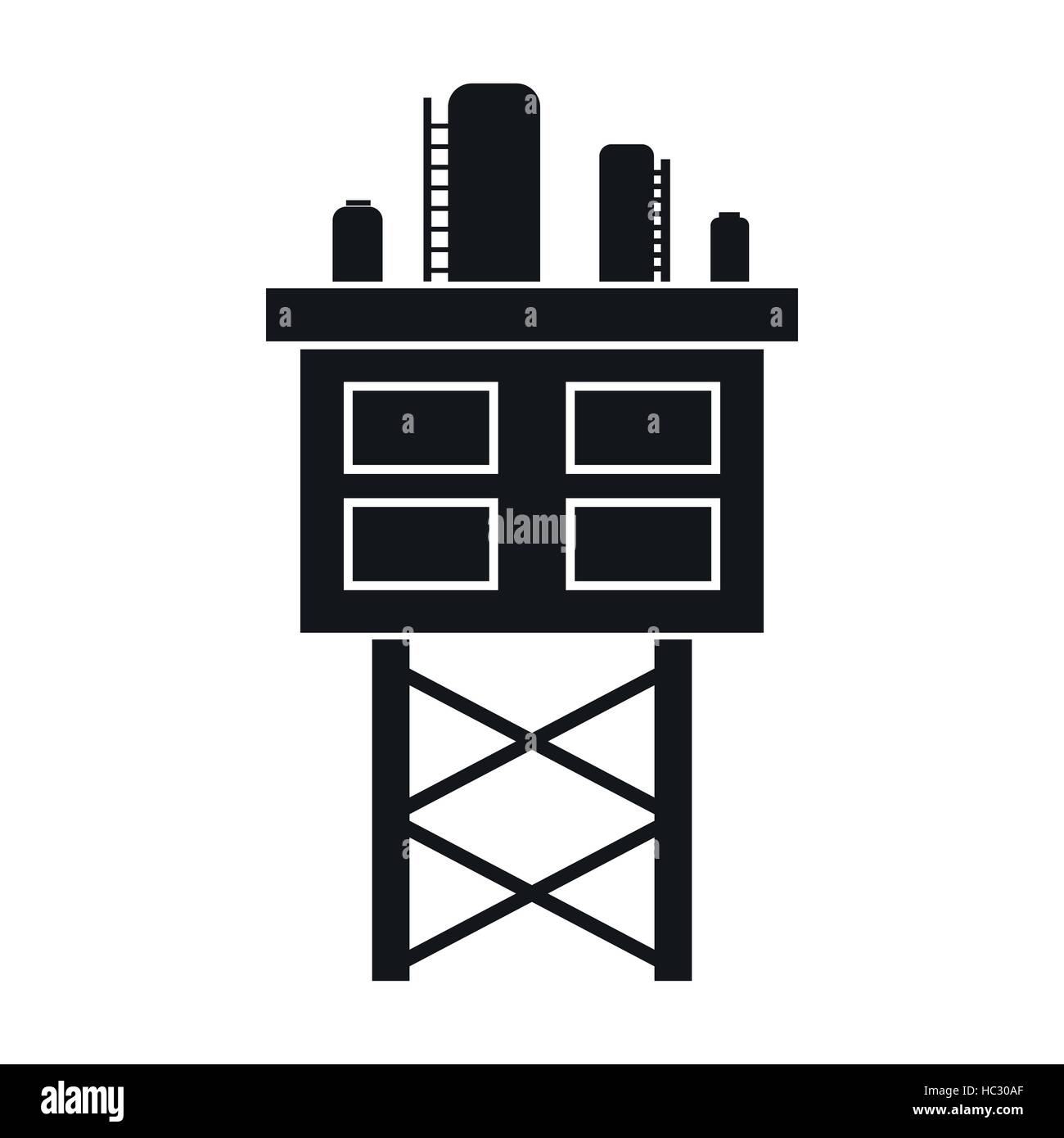 Floating platform with crane Cut Out Stock Images & Pictures - Alamy