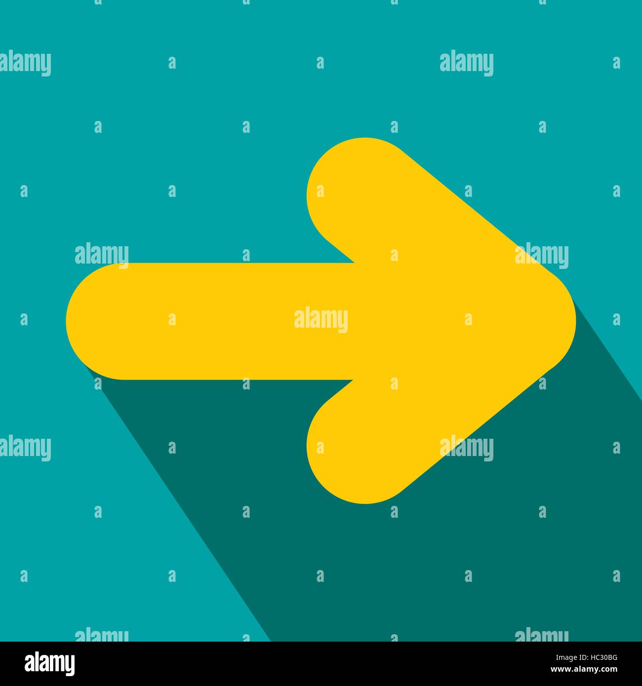 Yellow right arrow flat icon Stock Vector Image & Art - Alamy